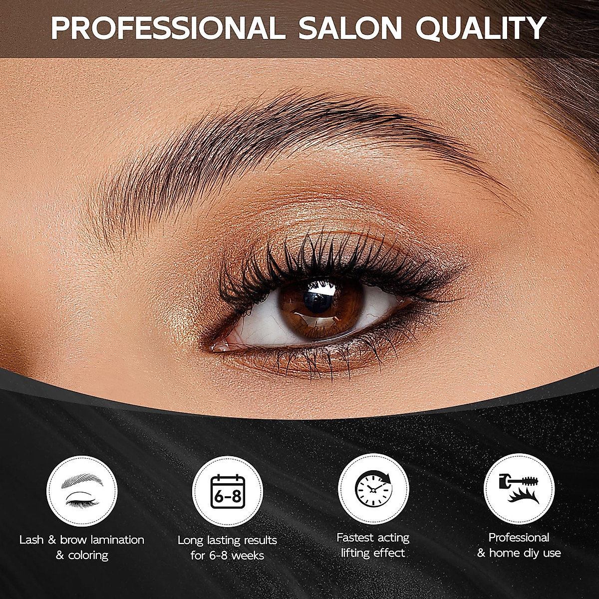Lash Lift Brow Lamination and Tint Kit, Reddhoon 4 in 1 Eyebrow and Eyelash Perm Kit with Black Dye, Long-lasting for 6-8 Weeks, Safe & Easy to Use at Home Salon