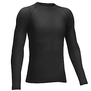 TELALEO 1 Pack Boys' Girls' Compression Shirts Youth Long Sleeve Undershirt Sports Performance Moisture Wicking Baselayer Black M