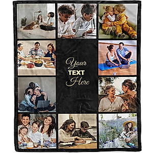 Taka Deal Customized Photo Blanket - Collage Blanket with Text. Make Your Own Fleece Throw Blanket. Gift for Valentine, Anniversary & Birthday. (Photo Blanket 28, 60"X80")