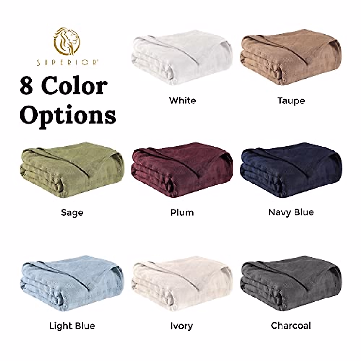 Superior 100% Cotton All-Season Blanket, Basket Weave Design, Soft, Comfy Cover for Bed, Bedding, Bedroom, Couch Throw, Lounging, Modern Boho Medium Weighted Blankets, Throw, Plum