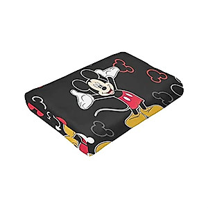 Cartoon Mouse Blanket Ultra Soft Cozy Warm Throw Blanket Lightweight Microfiber Sherpa Plush Throws for Sofa Couch Bed Living Room All Season,Black