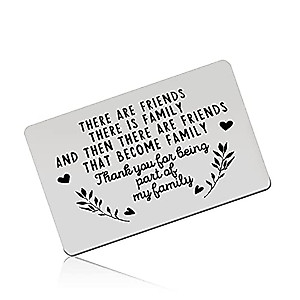 Best Friend Gift Engraved Wallet Insert Card Thank You Gift for Sister in Law Birthday Gift for Brother in Law Engraved Wallet Insert Card Appreciation Gift for Women Men Family Christmas Jewelry