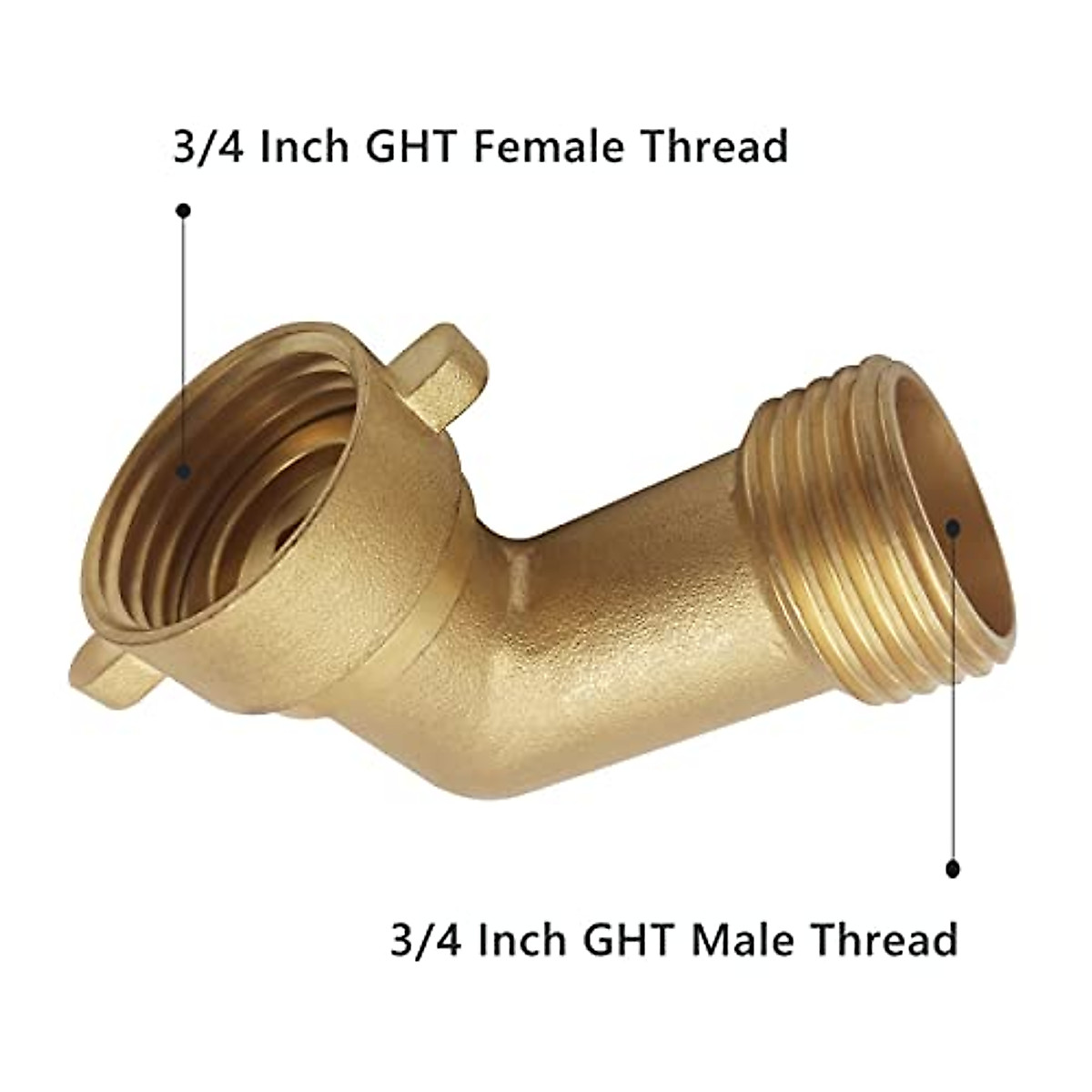 LYFJXX Garden Hose Connector, 90 Degree Elbow Adapter Hose Quick Connect Fittings 3/4 Inch, Solid Brass Pipe Fitting
