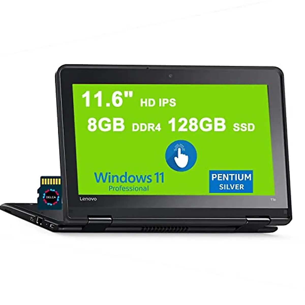 Lenovo ThinkPad Yoga 11e Gen 5 2-in-1 Laptop | 11.6" HD IPS Anti-Glare Multi-Touch| Intel 4-core Pentium Silver N5030 Processor | 8GB DDR4 128GB SSD | USB-C Pen Win11Pro Black + HDMI Cable