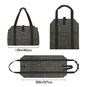 Elezay Log Carrier Waxed Canvas Bag Wood Holders Fireplace Stove Accessories