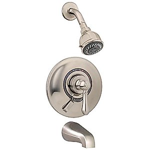Symmons S7602STNRP Allura tub/shower system with secondary integral volume control, Satin Nickel