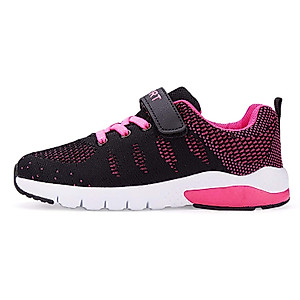 MAYZERO Kids Tennis Shoes Breathable Athletic Shoes Lightweight Walking Running Shoes Fashion Sneakers for Boys and Girls Rose