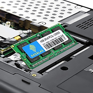 8GB (2X 4GB) PC3L-12800S DDR3L 1600MHz 4GB RAM DDR3L PC3L-12800S 1600MHZ SODIMM 2Rx8 1.35V 204Pin CL11 Rasalas Memory kit for Laptop/Notebook/AIO Computer Upgrade