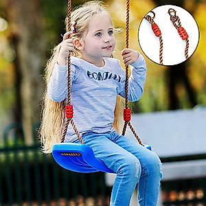 TENDU Blue-Hard Plastic Swing Seat for Little Tikes Children with Anti-Rust Chains Thermoplastic Coated Comfortable Swingset for Rope/Tree Swing Suitable for Outdoor & Indoor, Playground, Jungle & Gym