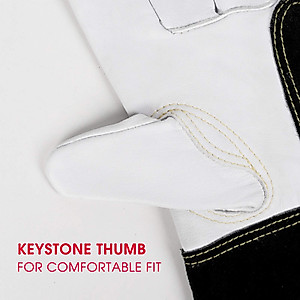 YESWELDER Premium Goatskin TIG Welding Gloves | Top Grain Leather | High Dexterity |True - Fit-M