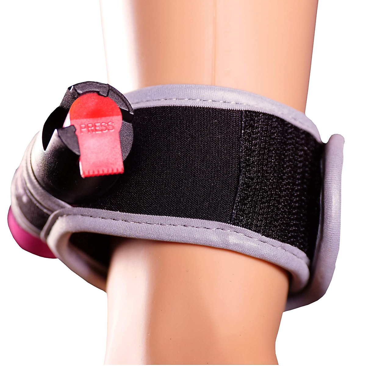 Wrist Saver Police Strength OC Pepper Spray for Running, Lightweight Compact Self Defense Wristband Ideal for Women Runners, Joggers & Walkers w/ID Card, LED Light & Reflective Edging