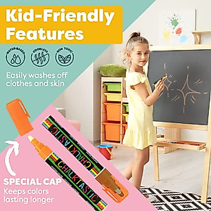 CHALK MARKERS By FANTASTIC ChalkTastic MEGA 18 Pack, BEST for Kids Art, Menu Board Bistro Boards - Glass & Window Paint Marker Pens - Reversible 6mm Fine or Chisel Tip