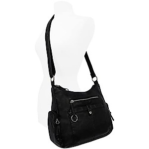 Bueno of California Smooth Faux Leather Shoulder, Black