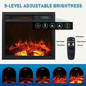 WLIVE Fireplace TV Stand for TVs up to 65 inch, Electric Fireplace TV Console with LED Lights, Modern TV Stand for Living Room, Entertainment Console with Glass Shelves, White