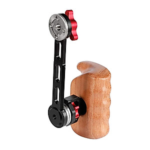 CAMVATE Wooden Handgrip with Nato Rail Rosette Extension Arm (Left Hand) - 1696