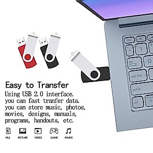 BAIBEST USB 2.0 Flash Drives 32GB Swivel Blank Memory Stick with LED for Data Storage,Thumb Drive,Jump Drive,Black/Red(2Pack,32G)