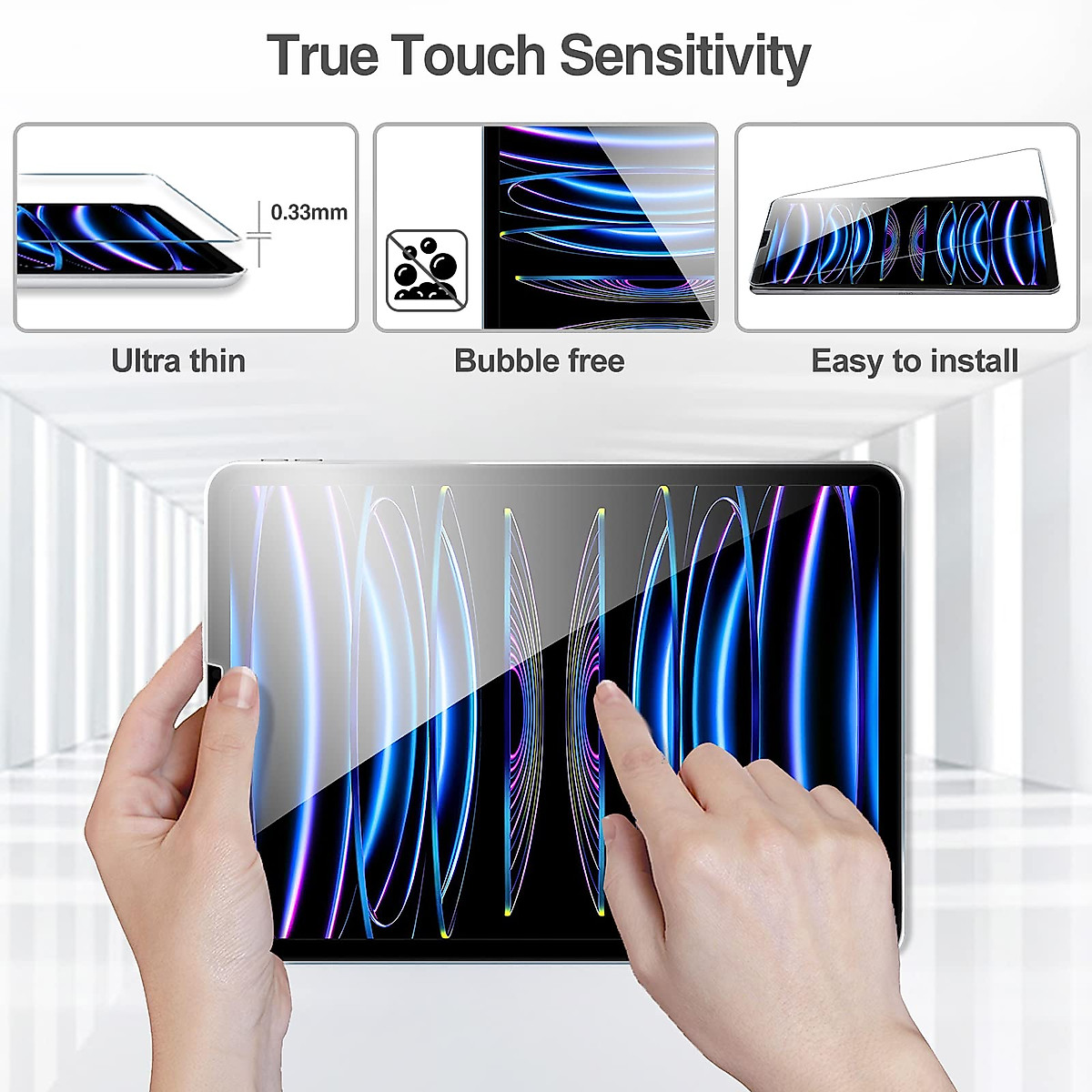 ProCase 2+2 Pack Screen Protector for iPad Pro 11 inch 4th 3rd 2nd 2022 2021 2020 with Camera Lens Protector, Tempered Glass Film for iPad Pro 11"