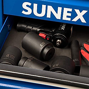 Sunex 254D, 1/2 Inch Drive, 1-11/16" Deep Impact Socket, Cr-Mo Alloy Steel, Radius Corner Design, Chamfered Openings, Dual Size Markings, Meets ANSI Standards