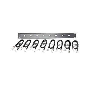 19" Antenna Re-Location Rack Mount Kit 1U Front Panel 8 Hole Ports w/ 8 Cables