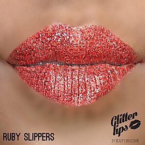BEAUTYBLVD Glitter Lips | Glitter Lip Kit | Waterproof & Smudge Proof | Long Lasting | Cruelty Free (Ruby Slippers)