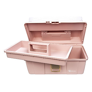 Small Craft Box with Removable Utility | Oranization For Crafts, Small Parts, & Batteries with Brass Latch