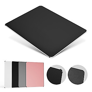 HONKID Metal Aluminum Mouse Pad, Office and Gaming Thin Hard Mouse Mat Double Sided Waterproof Fast and Accurate Control Mousepad for Laptop, Computer and PC,9.05"x7.08", Black