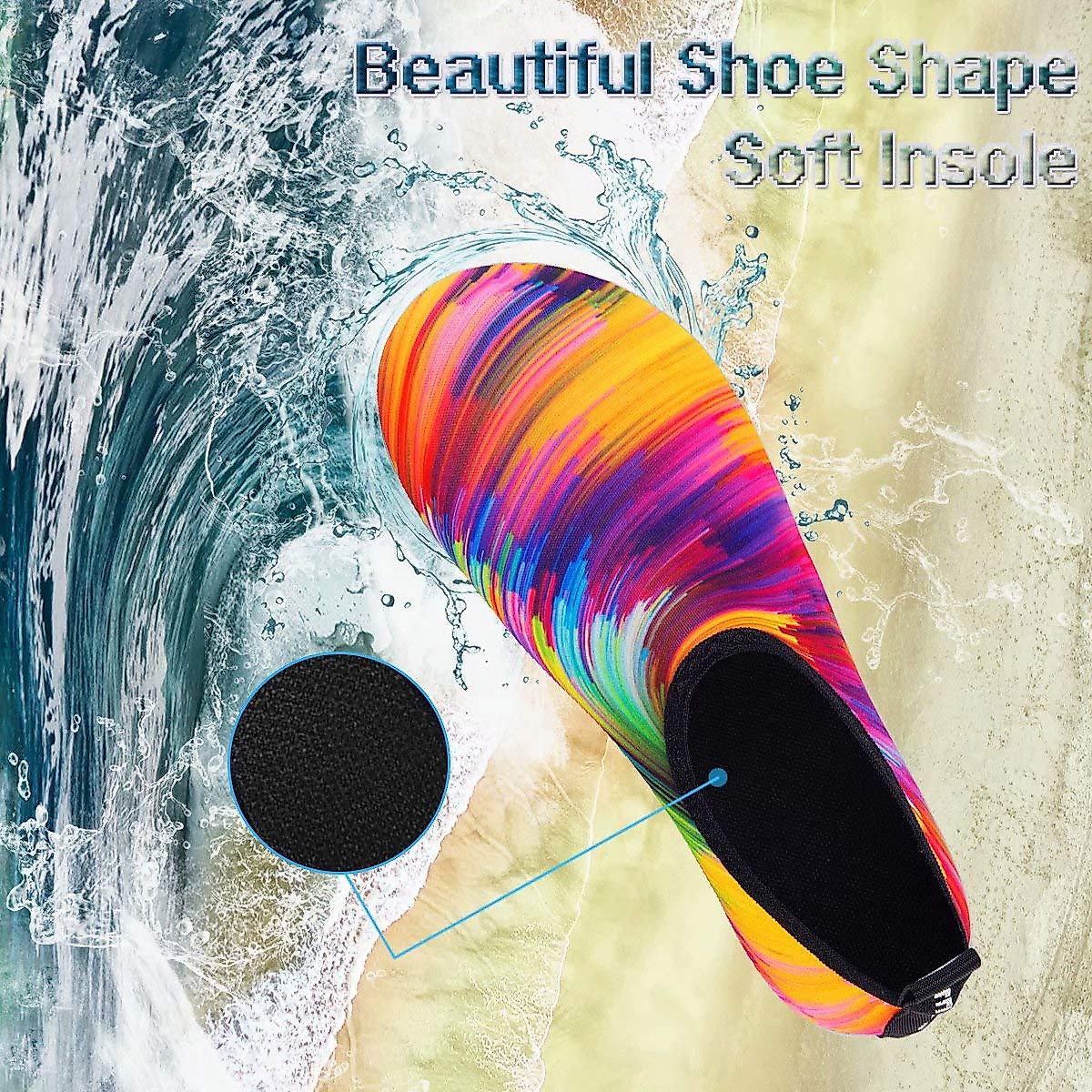 YALOX Water Shoes Women's Men's Outdoor Beach Swimming Aqua Socks Quick-Dry Barefoot Shoes Surfing Yoga Pool Exercise(Color,38/39EU)