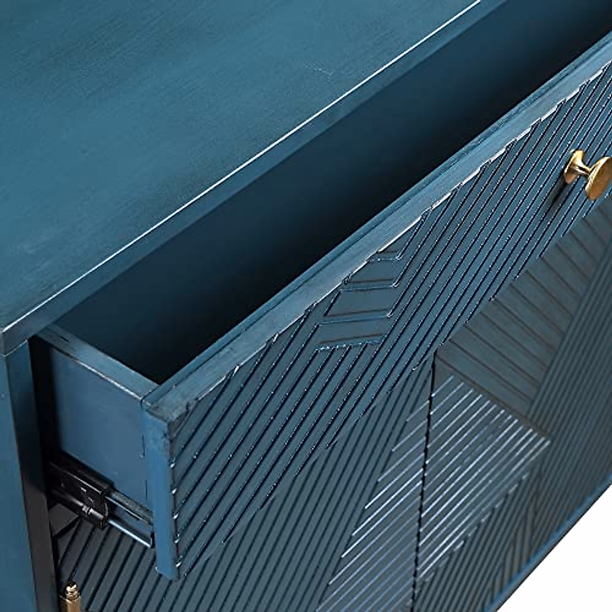 Savonnerie Accent Cabinet with Doors, Buffets & Sideboards with Drawers, Dark Teal, 28" L x 18" D x 32.5" H