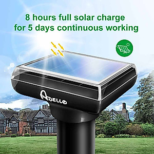 Apello Mole Repellent Pack of 4 Mole Chaser Vole Deterrent Mole Repeller Solar Powered Gopher Repellent Ultrasonic No Mole Killer Gopher Trap Harm to Your Yard