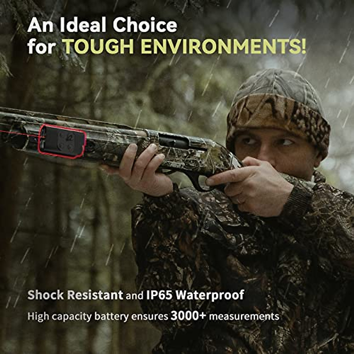 LK01 Auxiliary Ballistic Smart Laser Range Finder, 1200M External Laser Rangefinder with ± 0.5m Accurate, IP65, Compatible with Picatinny Rails, Works with MILESEEY TNV10 Thermal Monocular
