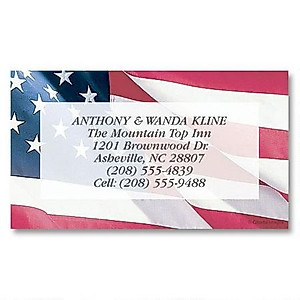 Patriotic American Glory Custom Printed Business Cards - Set of 250-2 x 3-½ inches - Matte Finish - Single-Sided - Great for Graduations and Personalized Gifts, Printed in the USA, by Colorful Images
