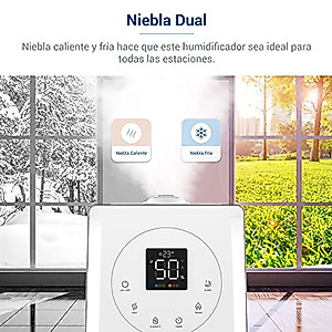 LEVOIT Humidifiers for Bedroom Large Room Home, Blue & Humidifiers for Bedroom Large Room Home, Smart Wifi Alexa Control, 6L Top Fill Warm and Cool Mist, White