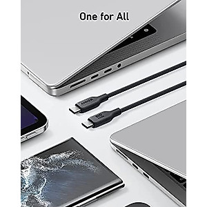 Anker 543 USB C to USB C Cable (240W 6ft), USB 2.0 Bio-Based Charging Cable for MacBook Pro 2020, iPad Pro 2020, iPad Air 4, Samsung Galaxy Samsung Galaxy S23+/S23 Ultra/S22 Ultra (Phantom Black)