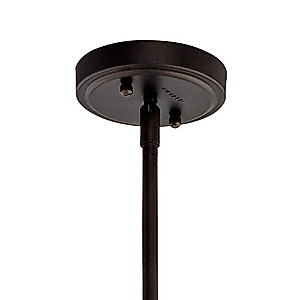 Kichler Everly 19.75" Kitchen Bell Pendant in Olde Bronze®, 1-Light Clear Glass Pendant Light, (19.75" H x 13.75" W), 42046OZ