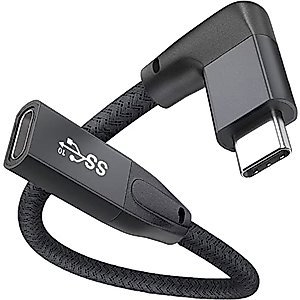 UseBean Right Angle USB C Extension Cable 0.6FT, 90 Degree USB-C 3.1 Gen 2 10Gbps Male to Female Type C 4K Video Extender Cord,for USB C Hub/Dock,MacBook Pro/Air,iPad Pro,Samsung,Nintendo Switch,VR
