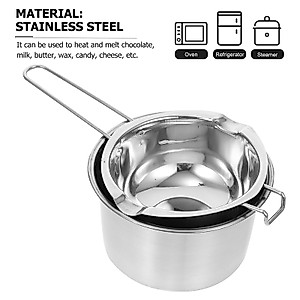 Healifty Boiler Pot Melting Chocolate 1 Set Double Boiler Stainless Steel Melting Pot for Melting Chocolate Candy Candle Soap and Wax 600ml Double Boiler Pot Chocolate Melting Pot Double