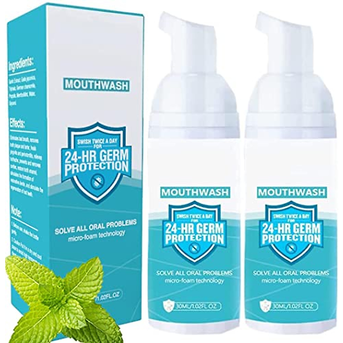 2PCS 30ML Toothpaste Foam,Mouthwash to Remove Dental Calculus, Teeth Cleaning Foam Mousse,Press Cleaning Foam Toothpaste,Teeth Care Mouthwash