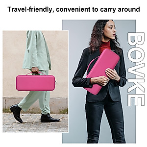 BOVKE Hard Carrying Case Waterproof Storage Holder Carrier, Rose