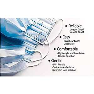 ARTISANS VILLAGE Disposable Non-Woven Thick 3-Layer Safety Face Mask (Pack of 2000) - Breathable and Comfortable Elastic Ear Loop