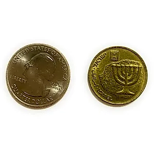 Israeli Coin 10 Agorot Israel Official Money ILS Collectible Agora with Menorah