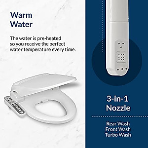 Bio Bidet by Bemis BB-800 Bidet Toilet Seat, Adjustable Warm Water, Elongated, White
