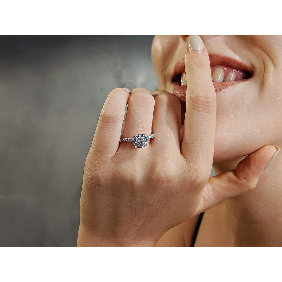 Precision Cut Zircon 2 Ct Round-cut Halo Bridal Ring 925 Silver Accented Brilliant Solitaire Engagement Ring (Silver, 6)