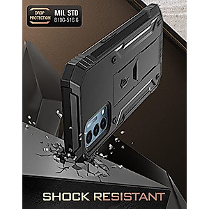 Poetic Revolution Series Case for Oneplus Nord N200 5G, Full-Body Rugged Dual-Layer Shockproof Protective Cover with Kickstand and Built-in Screen Protector, Black