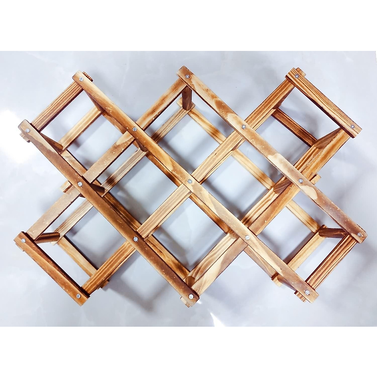 LoongZDD Freestanding Stackable Wine Rack Organizer for Countertop and Cabinets with Foldable Design and Scratch-Resistant Protector