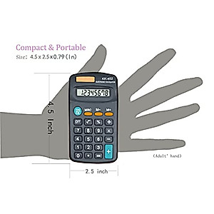 Basic Calculator Dual Power 8 Digit Desktop Calculator (Black,Set of 5)