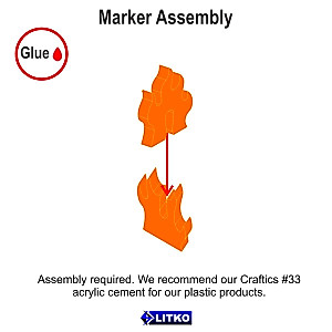 LITKO Flame Marker | Fire Spell Effect Indicator | Plasma | Toxic | Inferno | Blast | Compatible with Dungeons & Dragons, Pathfinder & Tabletop Wargames (Fluorescent Amber, Medium)