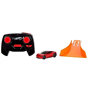 Hot Wheels Rc Tesla Roadster in 1:64 Scale, Remote-Control Toy Car with Controller & Track Adapter, Works On & Off Track