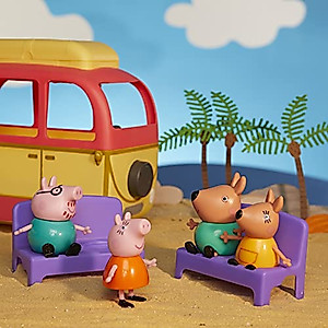 Peppa Pig Peppa Visits Australia Campervan Vehicle Preschool Toy with Rolling Wheels; Includes 8 Figures, 4 Accessories, for Ages 3 and Up (Amazon Exclusive)