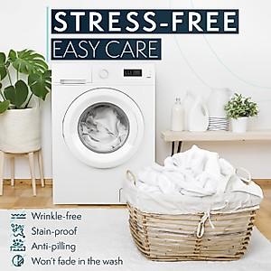 HC COLLECTION Full Size Bed Sheets, 4 pc Bed Sheets & Pillowcases Set - Machine Washable for Easy Care - Soft & Breathable All Season Microfiber Sheets with Deep Pockets - White