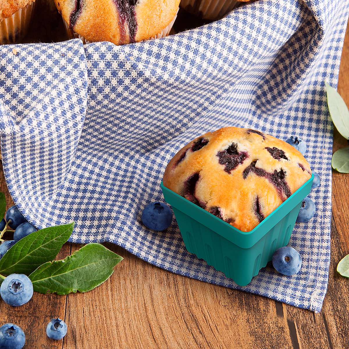 Genuine Fred FRESH PICKED Blueberry Muffin Baking Cups, Set of 4